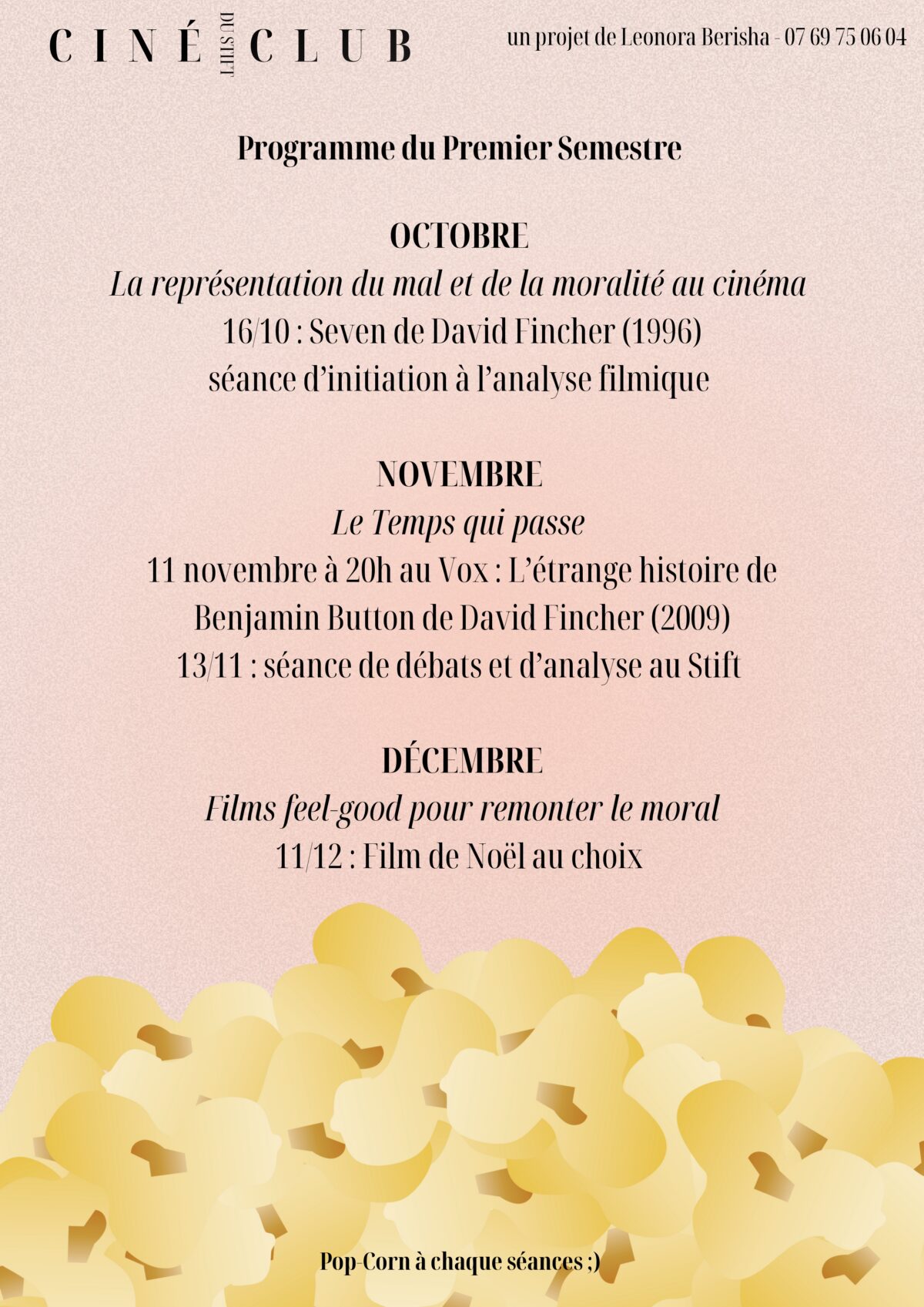 Programme du ciné club - Le Stift